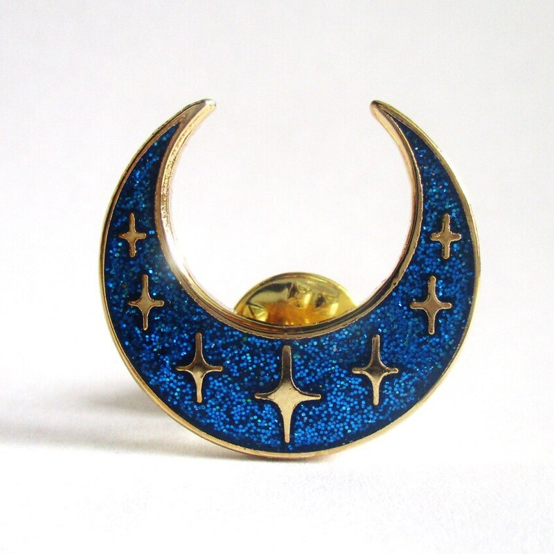 Moon Enamel Pin - Etsy