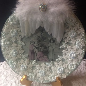 Angel Wings, Plate, Decorative Plate, Christmas Plate, Christmas Decor ...