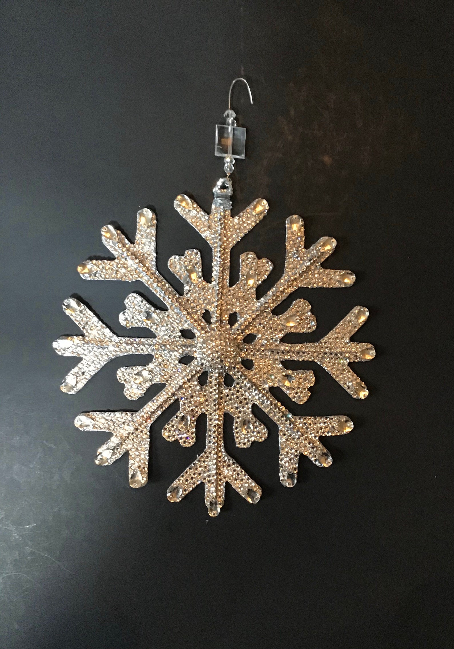 Christmas Ornament, Snowflake, Snowflake Ornament, Rhinestone Snowflake ...
