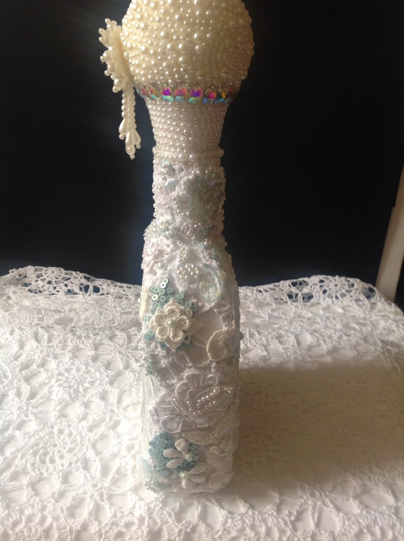 Bottle, Angels, Woodford Reserve Bottle, Decoupaged Bottle, Shabby Chic ...