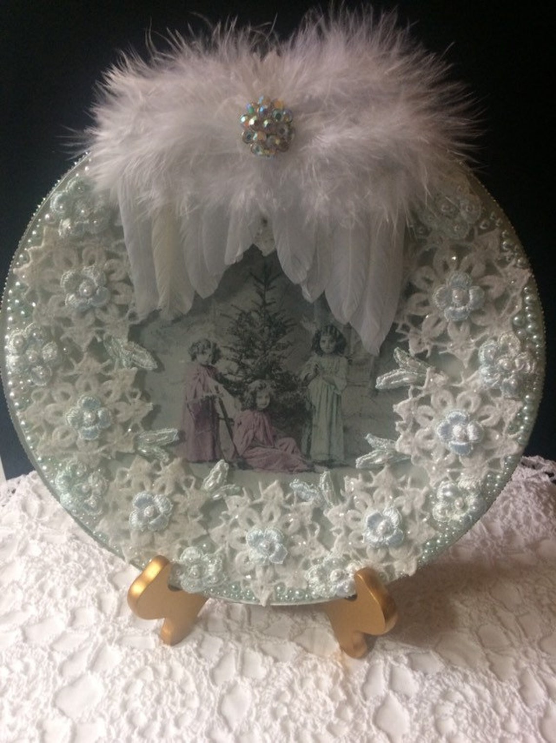 Angel Wings, Plate, Decorative Plate, Christmas Plate, Christmas Decor ...