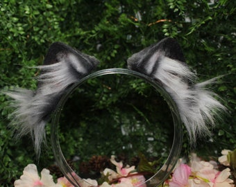 Large Gray Ears Wolf Ears Cosplay Ears Fur Suit Ears - Etsy