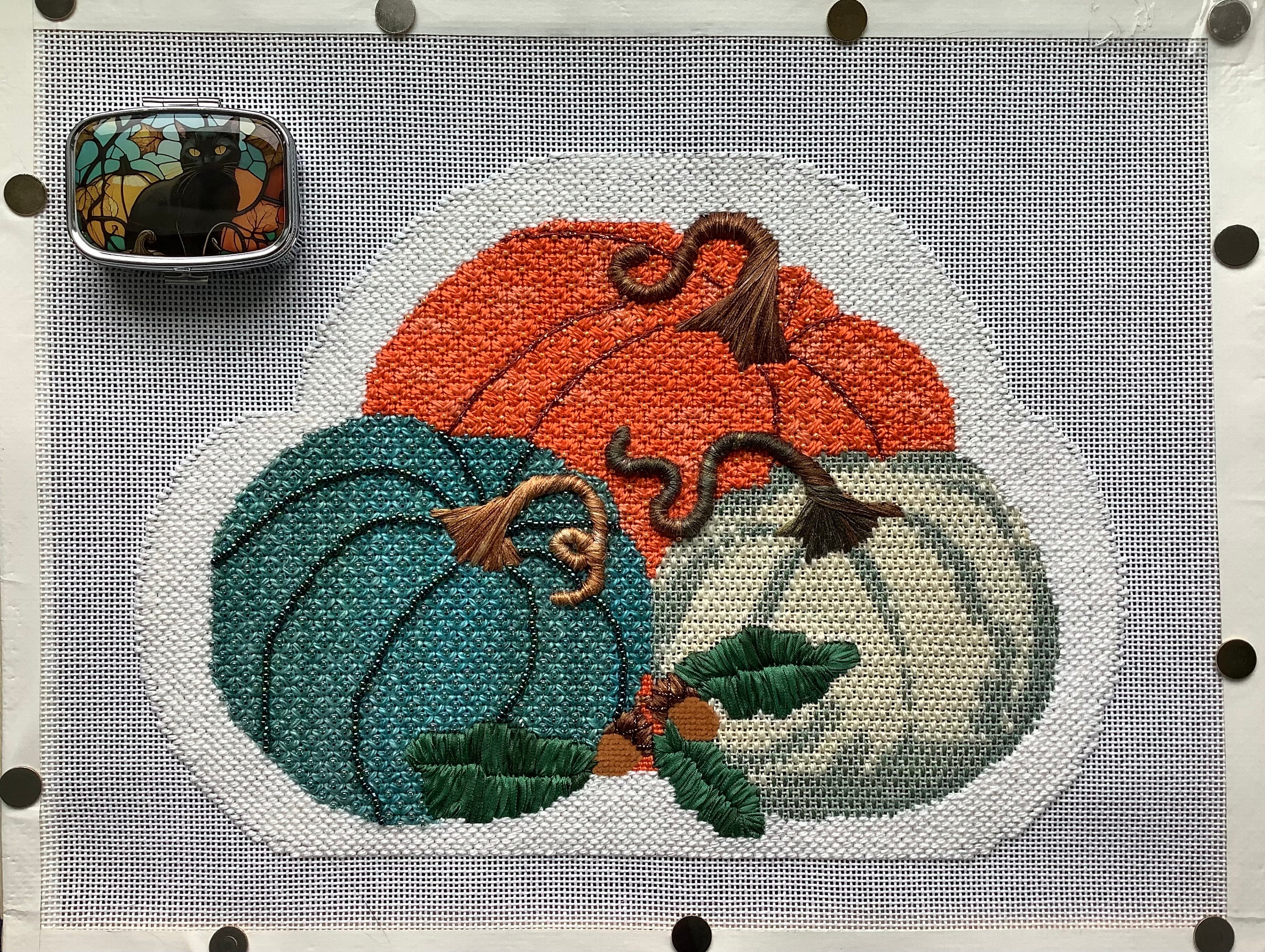 Pumpkin Patch Painted Canvas, Needlepoint Design - Etsy