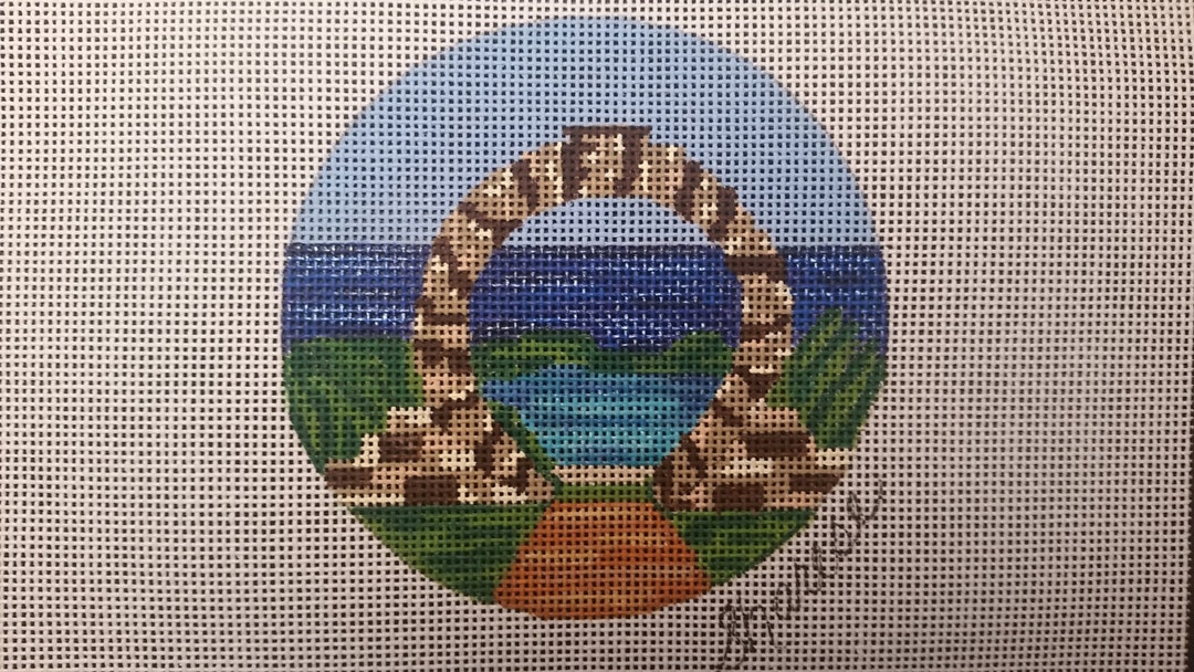 Bermuda Moongate Handpainted Needlepoint Ornament - Etsy