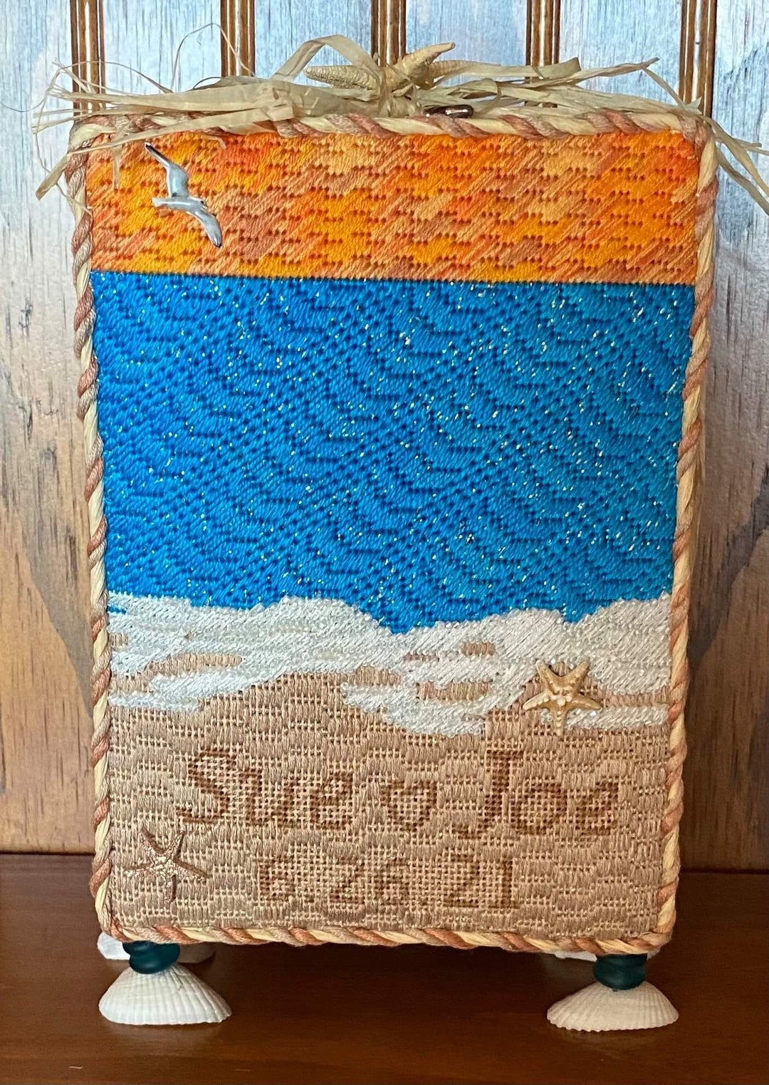 Beach Sunset/wedding Gift Handpainted Needlepoint Canvas - Etsy