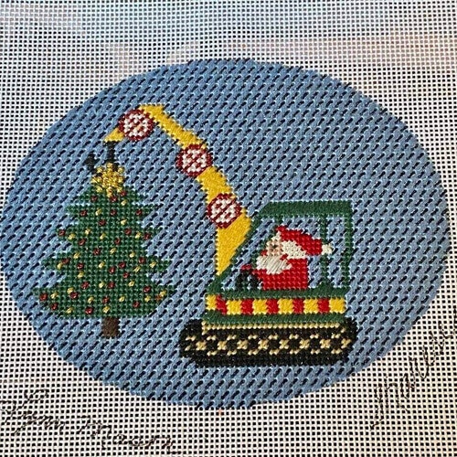 Santa on His Crane Handpainted Needlepoint Ornament - Etsy