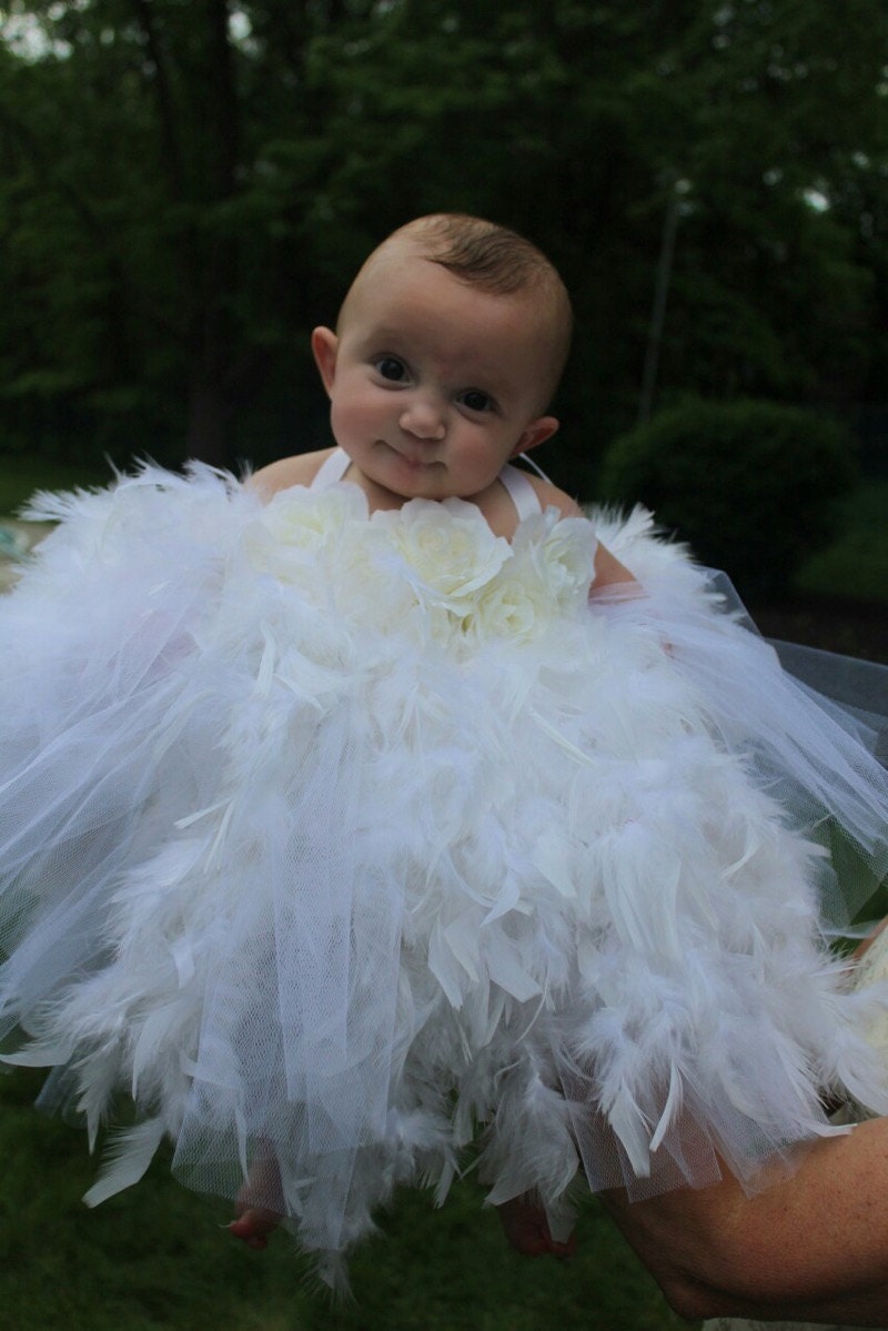 FRANCESCA Feather Tutu Dress Feather Dress Baby Feather - Etsy