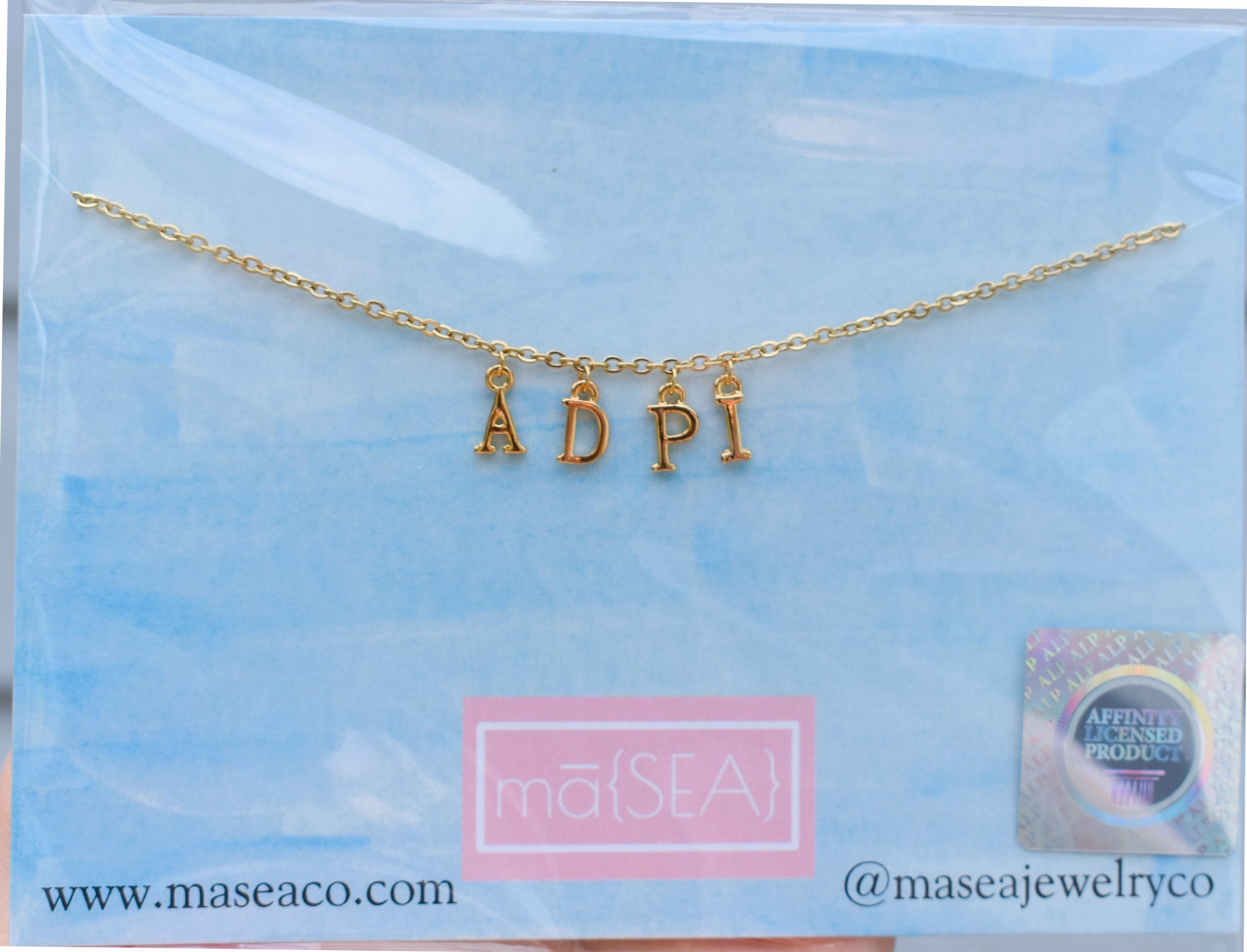 Alpha Delta Pi ADPI Mini Sorority Letter Necklace - Etsy