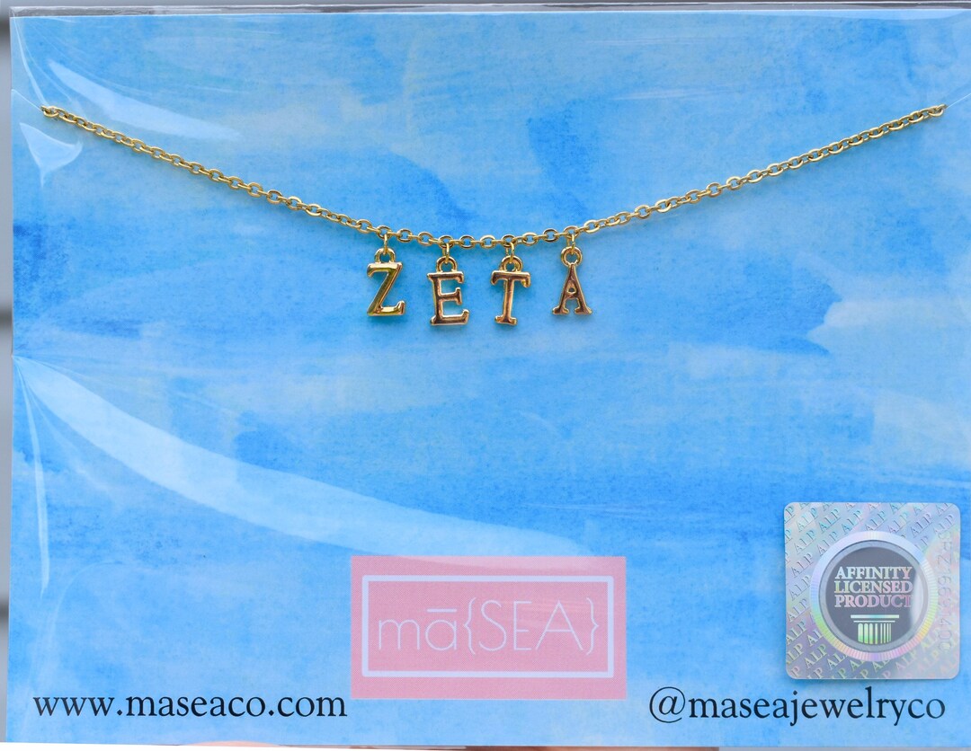 Zeta Tau Alpha ZETA Mini Sorority Letter Necklace - Etsy