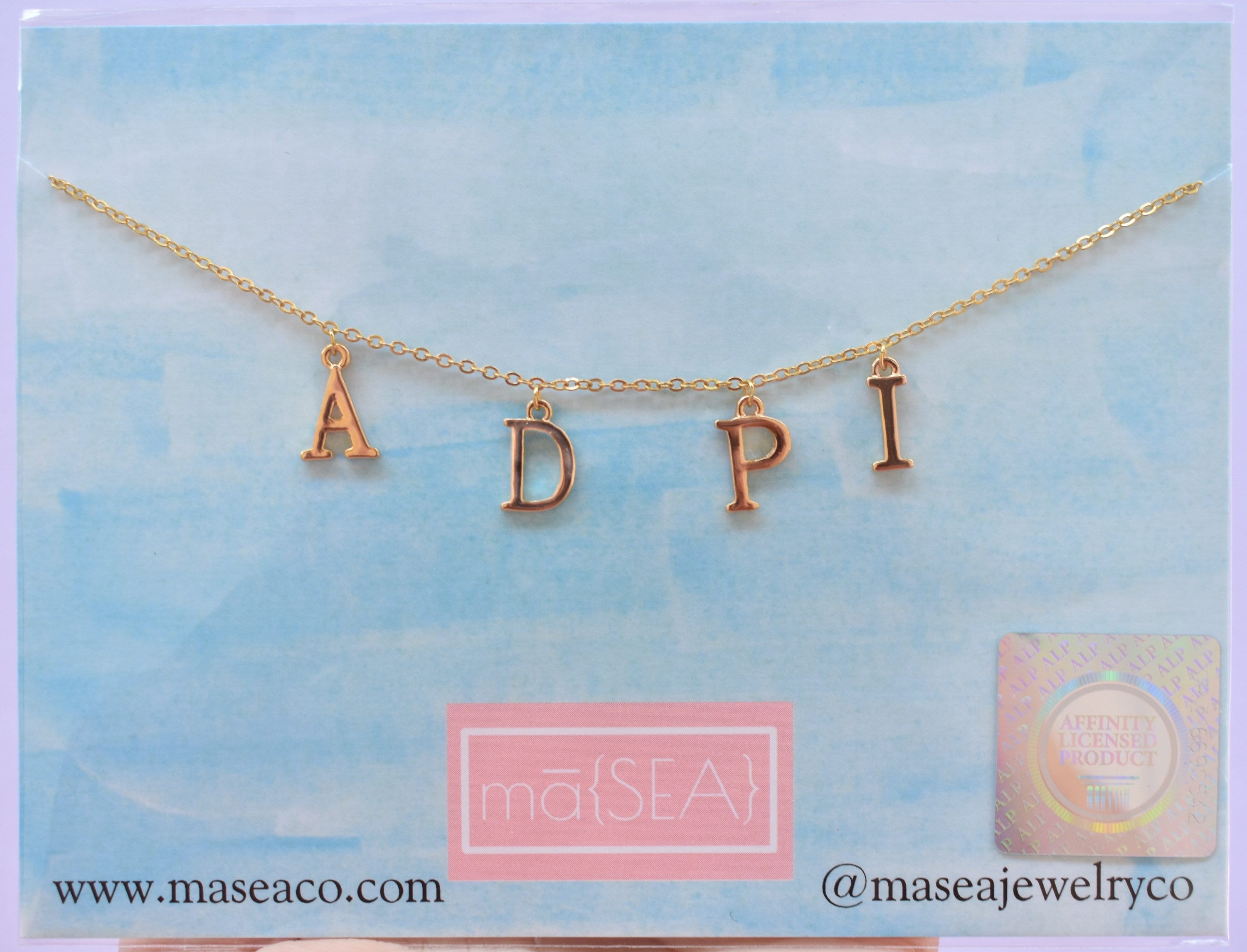 Alpha Delta Pi Adpi Sorority Letter Necklace - Etsy
