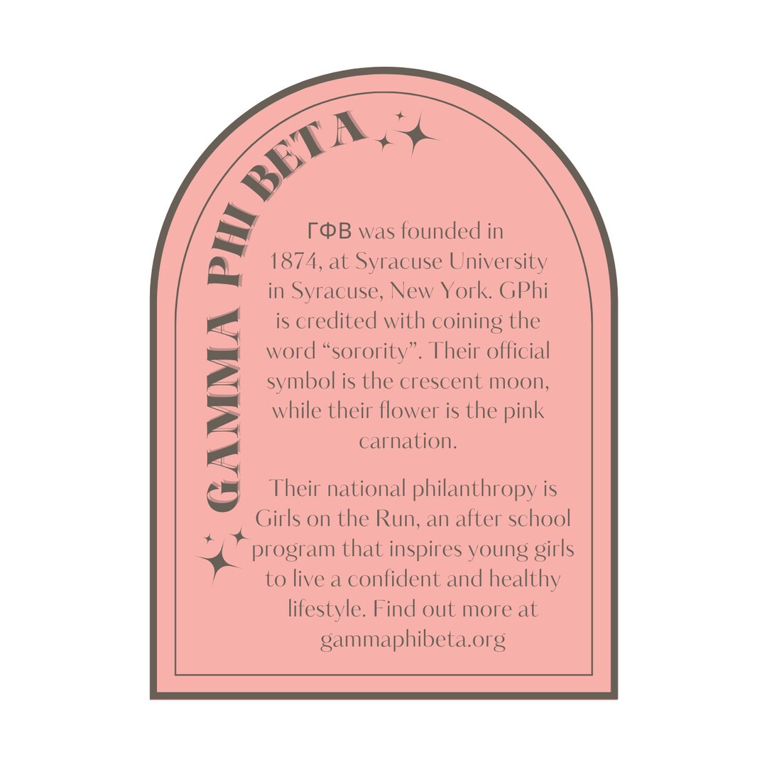 Gamma Phi Beta GPHI Sorority Arch Shaped Sticker - Etsy
