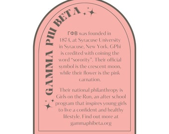 Gamma Phi Beta Sorority Custom Sticker Personalized - Etsy