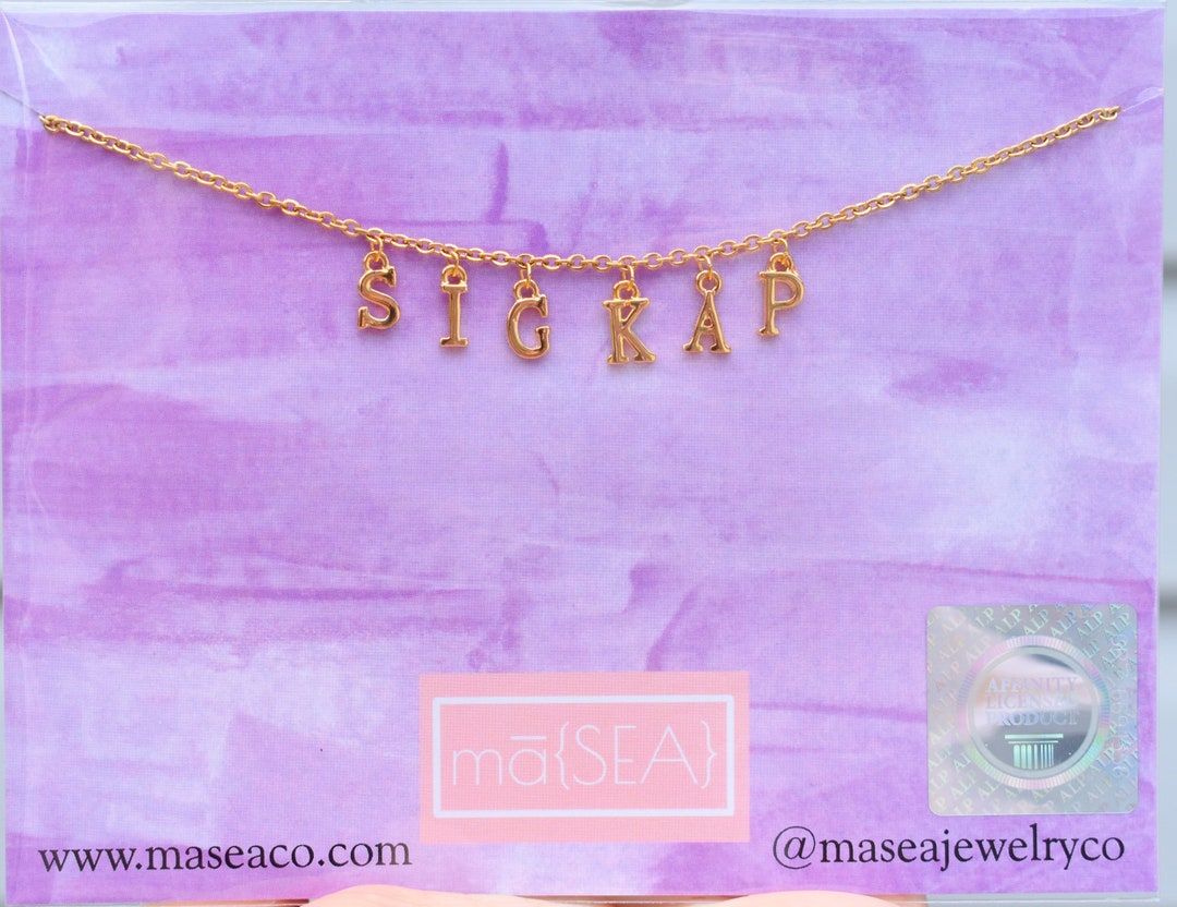 Sigma Kappa SIG KAP Mini Sorority Letter Necklace - Etsy