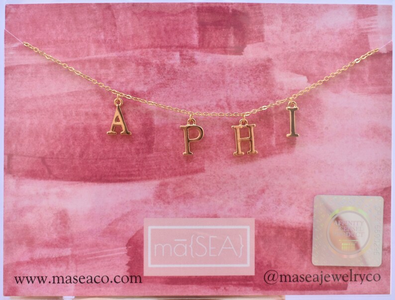 Alpha Phi Aphi Sorority Letter Necklace - Etsy