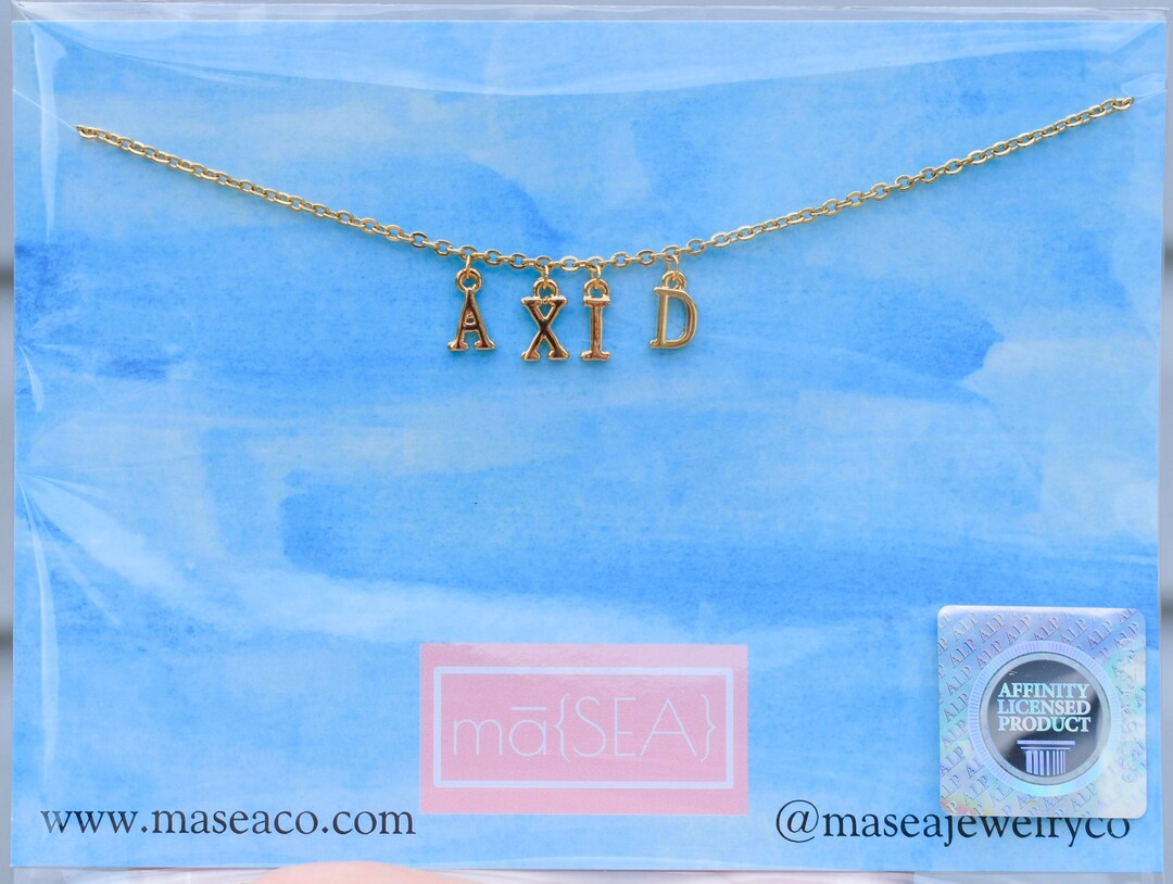 Alpha Xi Delta AXID Mini Sorority Letter Necklace - Etsy
