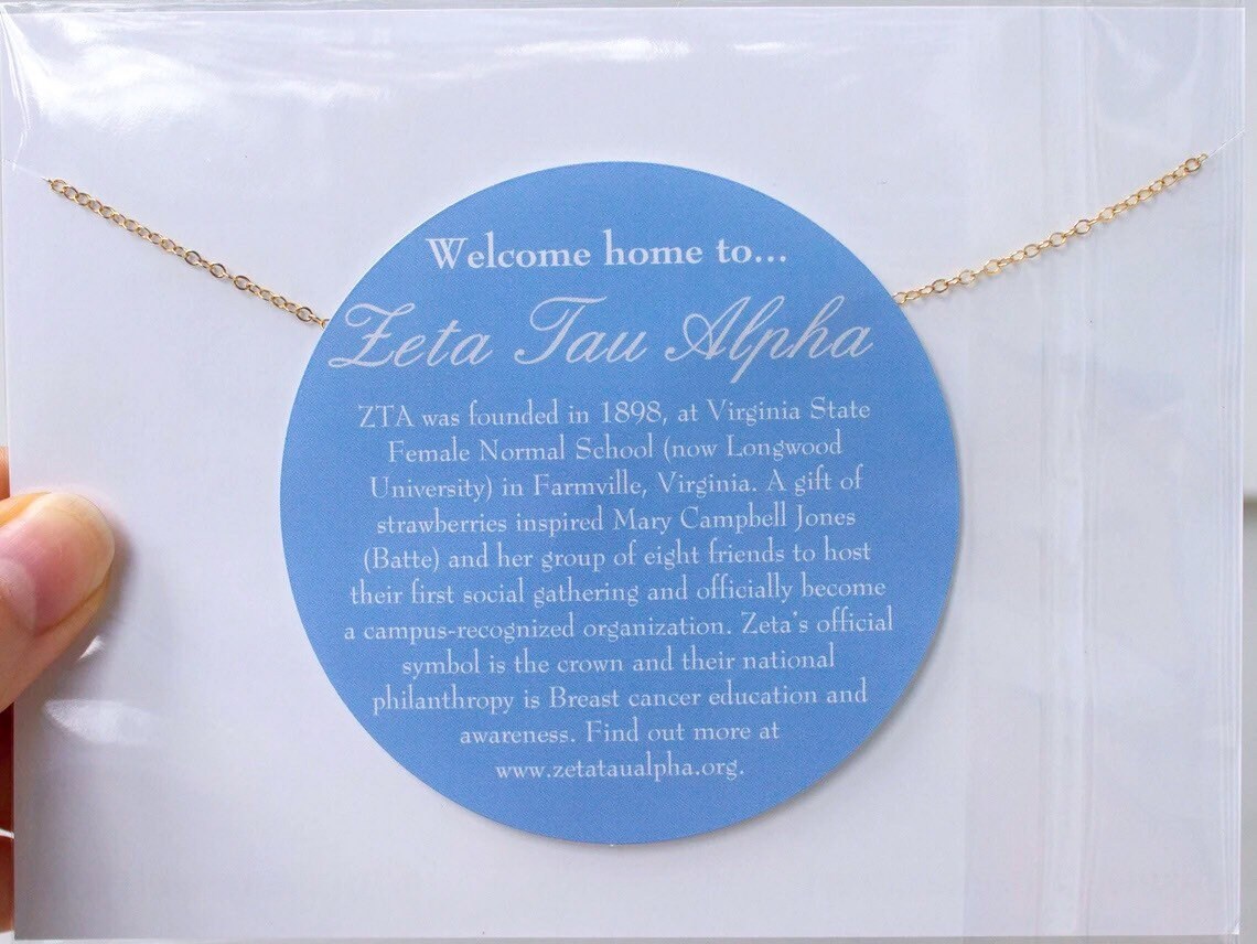 Zeta Tau Alpha ZETA Mini Sorority Letter Necklace - Etsy