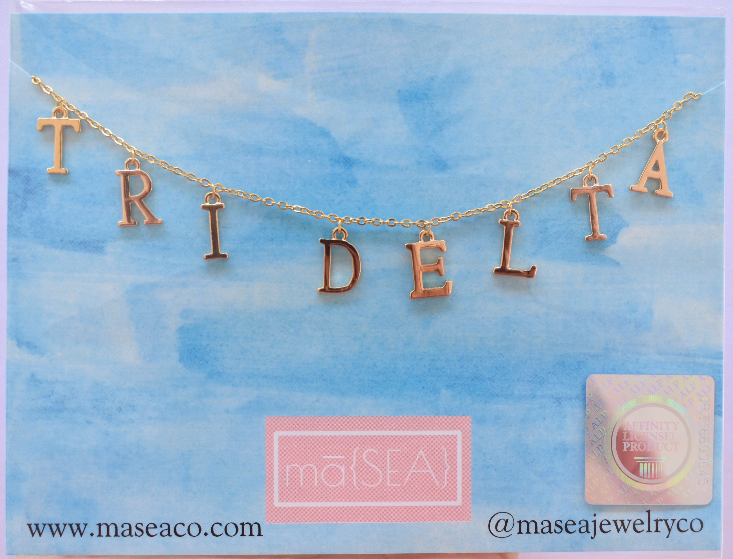 Delta Delta Delta Tri Delta Sorority Letter Necklace | Etsy