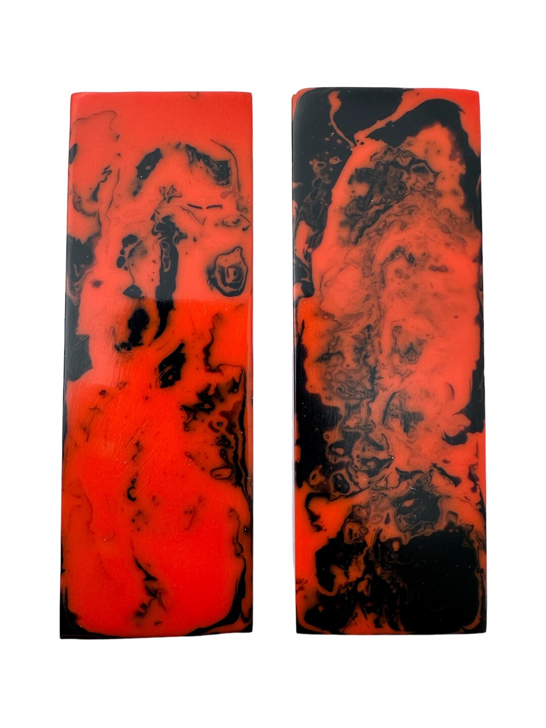 Red & Black Acrylic Knife Handle Blank Set 2 Red Swirl Resin - Etsy