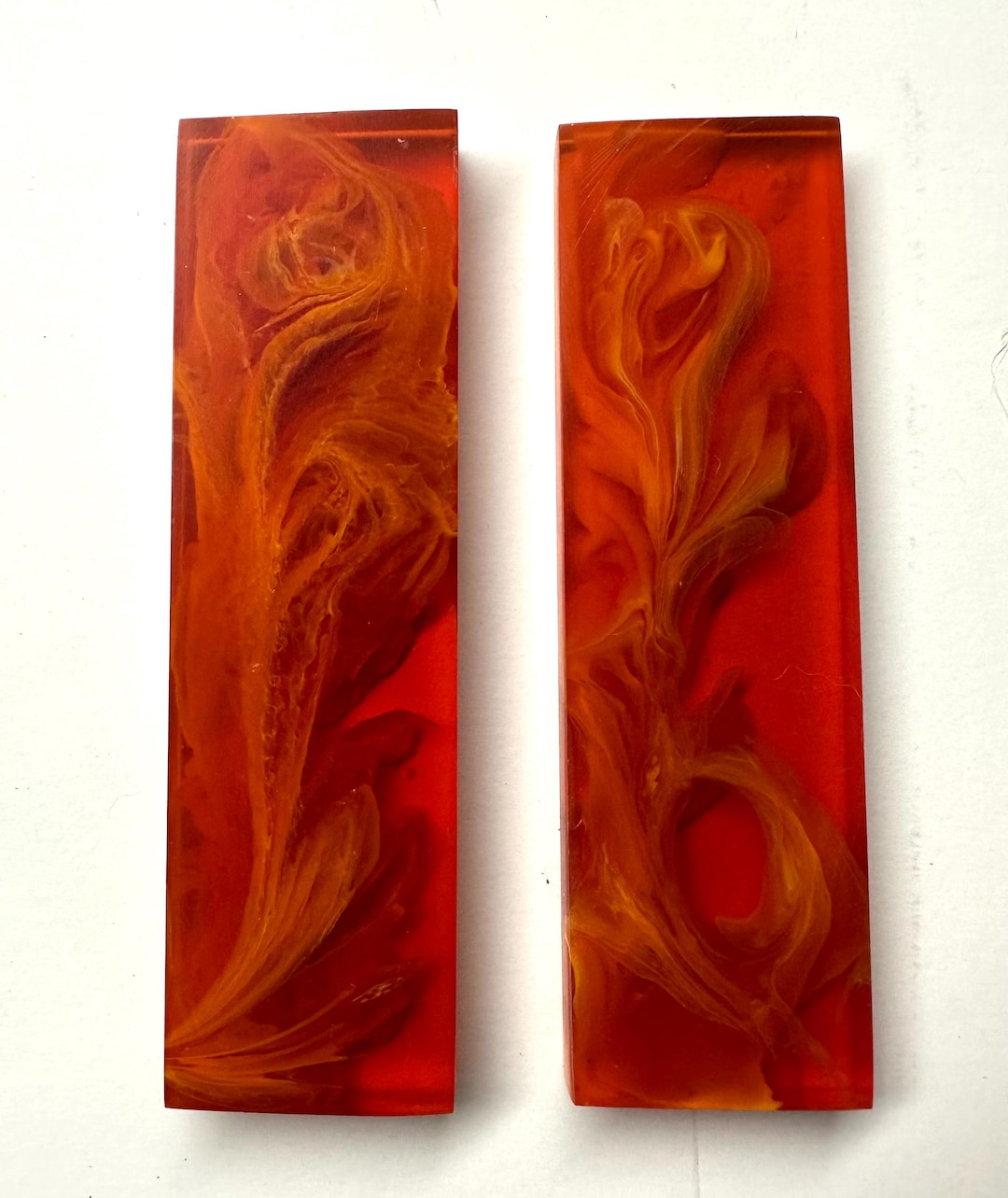 Red Acrylic Knife Handle Blank Set 2, 5" Red Resin Knife Handle Making ...