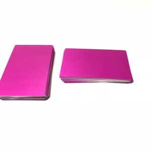 100 Pink Anodized Aluminum Business Cards Blanks for Laser Engraving ...