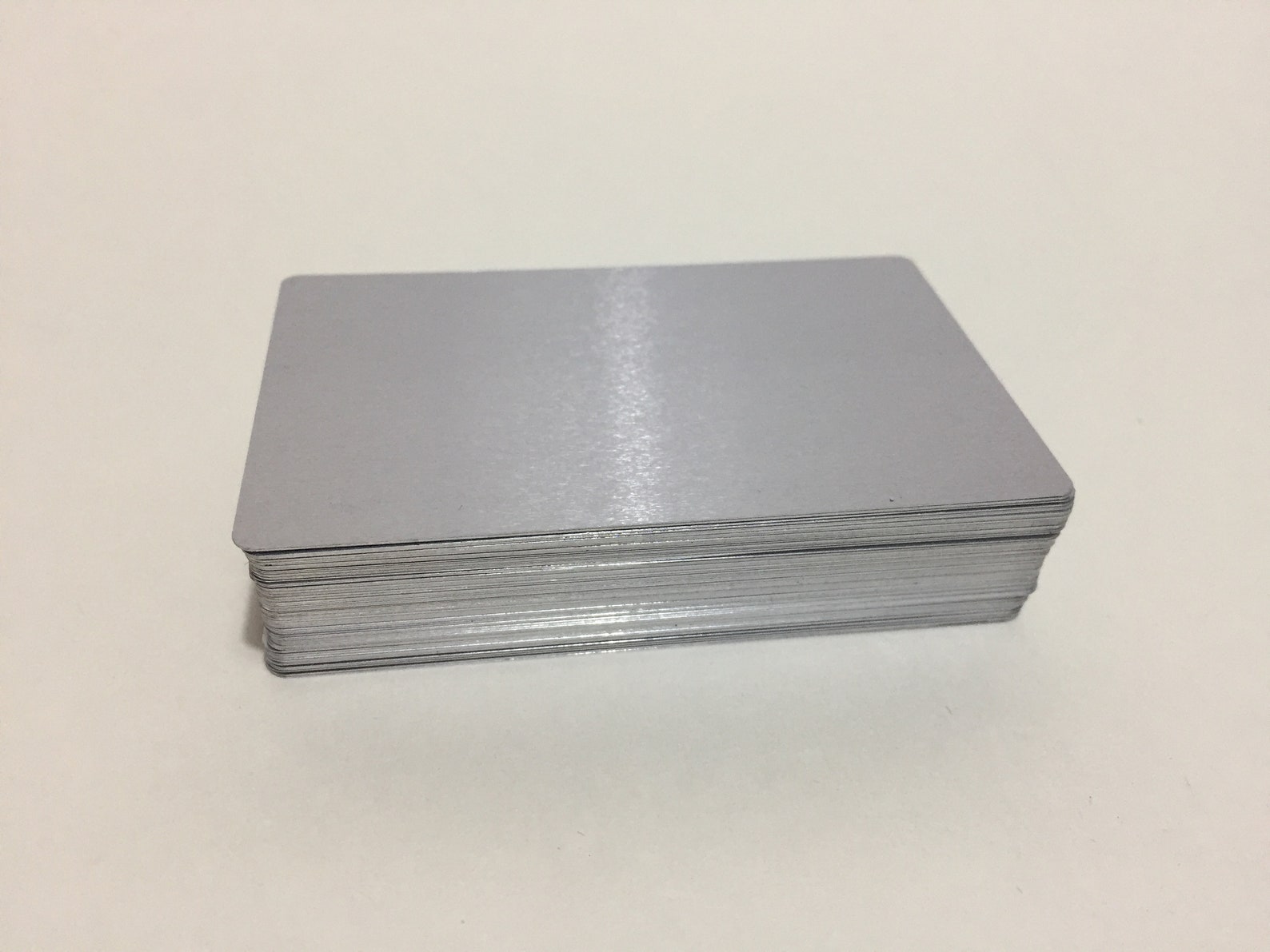 100 Silver Anodized Aluminum Business Cards Blank for Laser Engraving ...