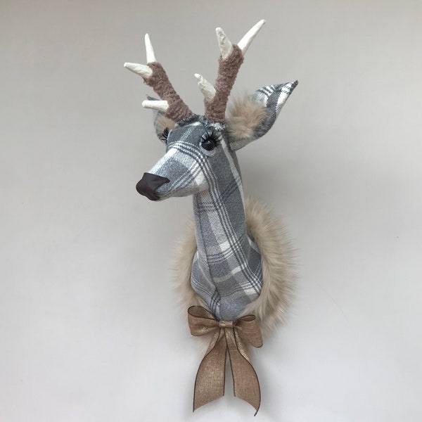 Gray Deer Head - Etsy