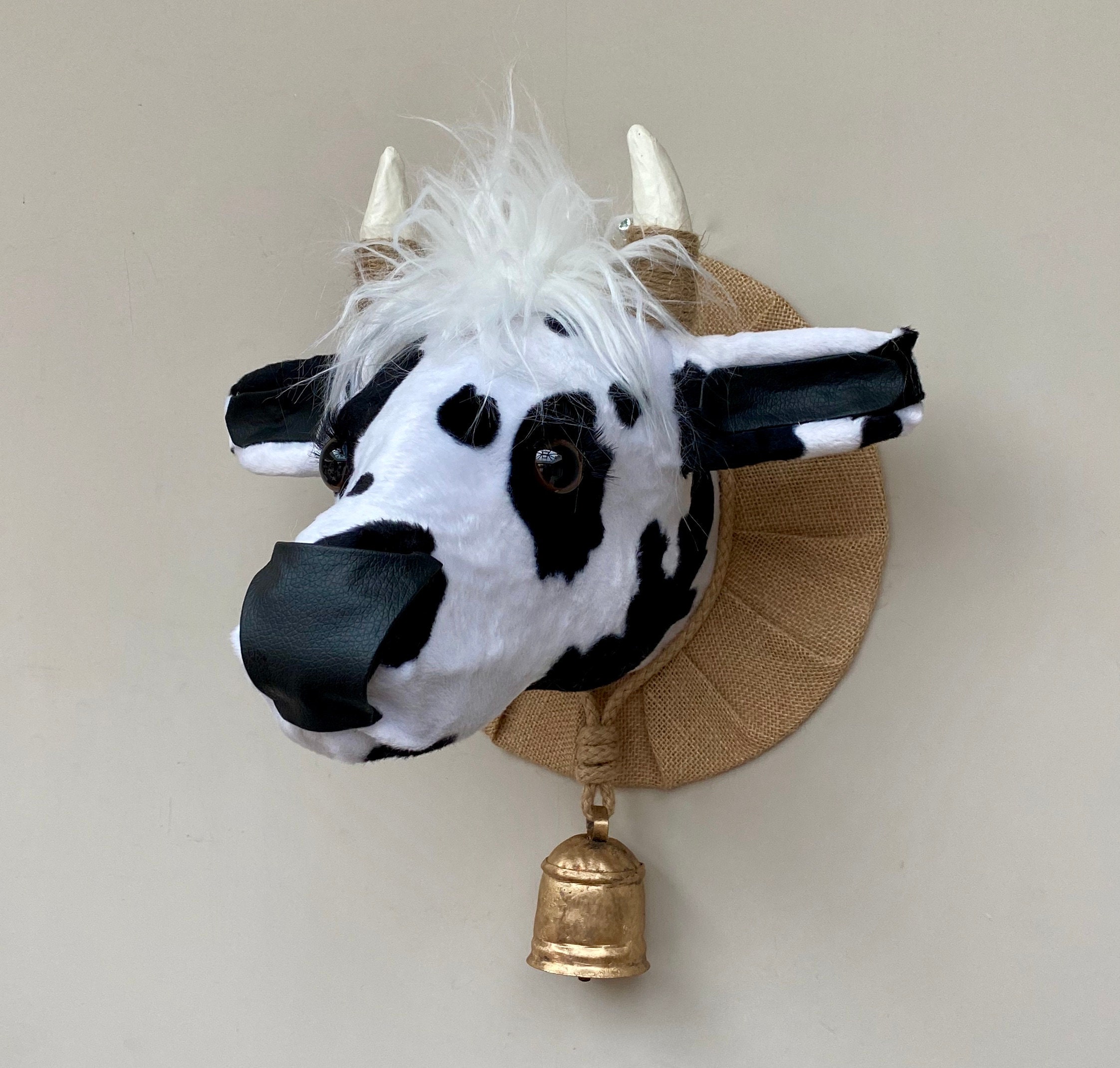 Friesian Cow Head Faux Taxidermy Handmade Black and White - Etsy UK