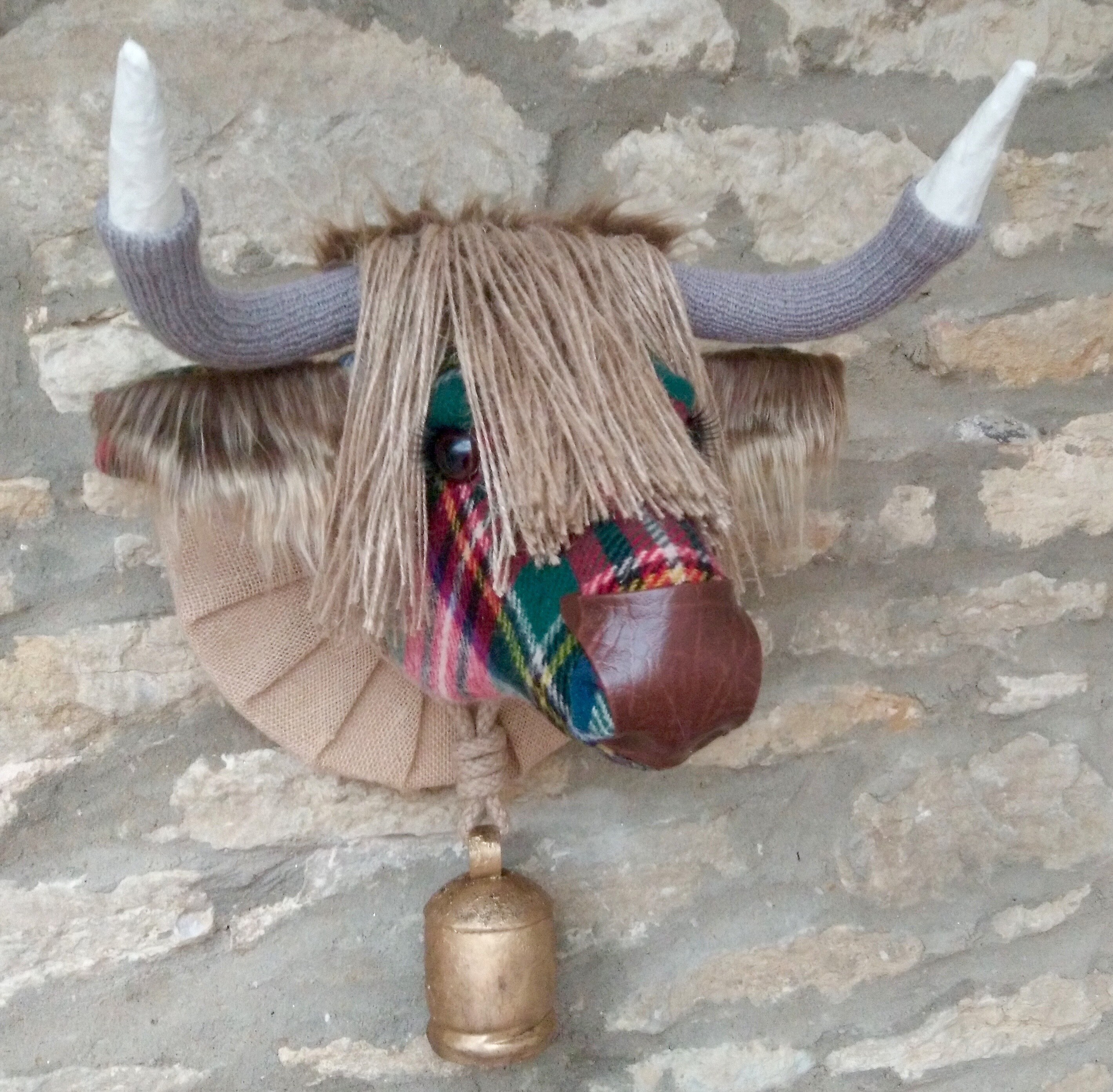 BESPOKE FAMILY CLAN Highland Cow Head Handmade Faux Taxidermy Scottish ...