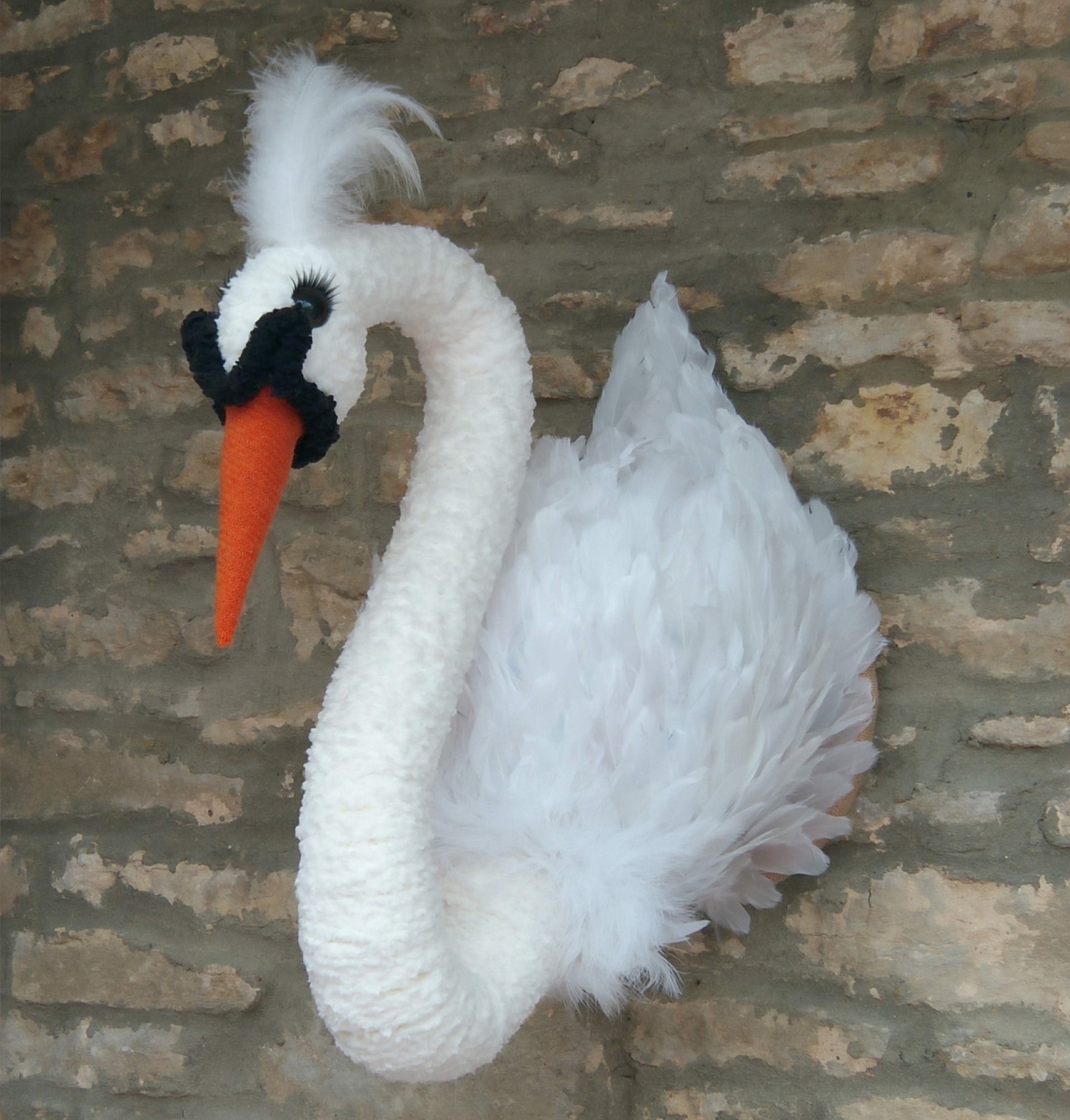 Swan Head Handmade Faux Taxidermy Ivory White Wall Mounted Animal Head ...
