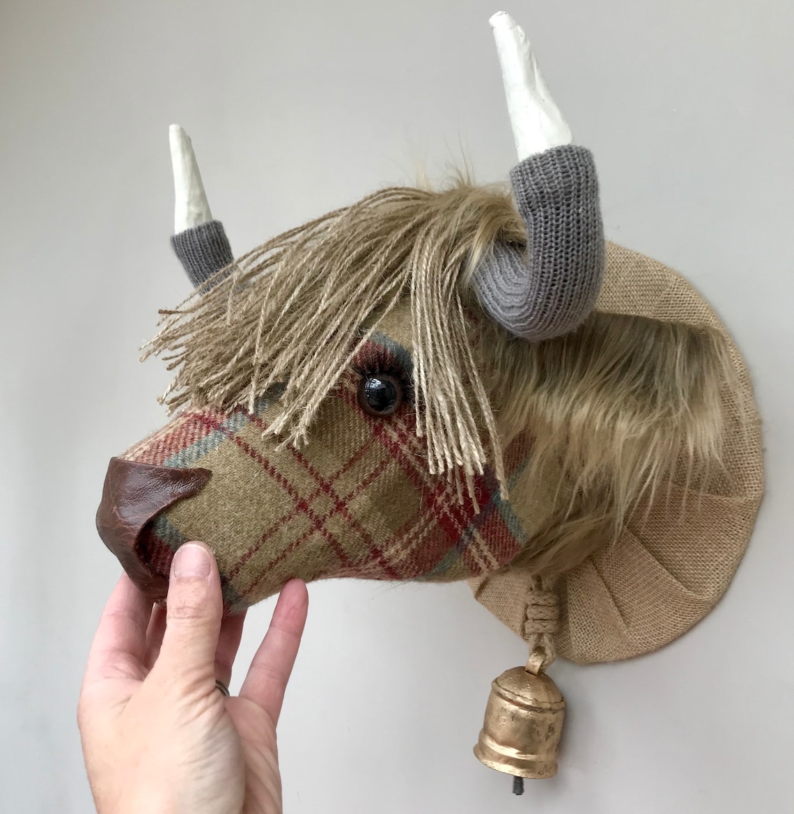 Highland Cow Head Faux Taxidermy Handmade Brown and Red | Etsy Canada
