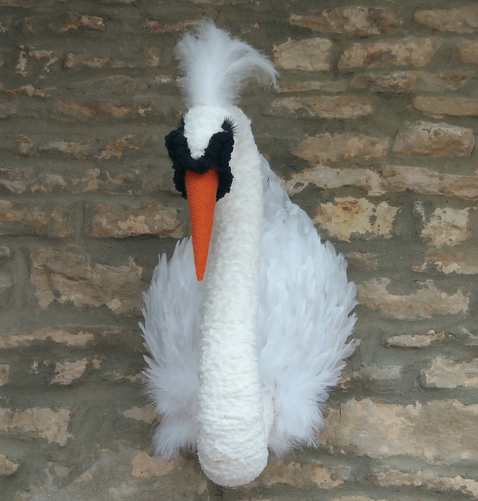 Swan Head Handmade Faux Taxidermy Ivory White Wall Mounted Animal Head ...