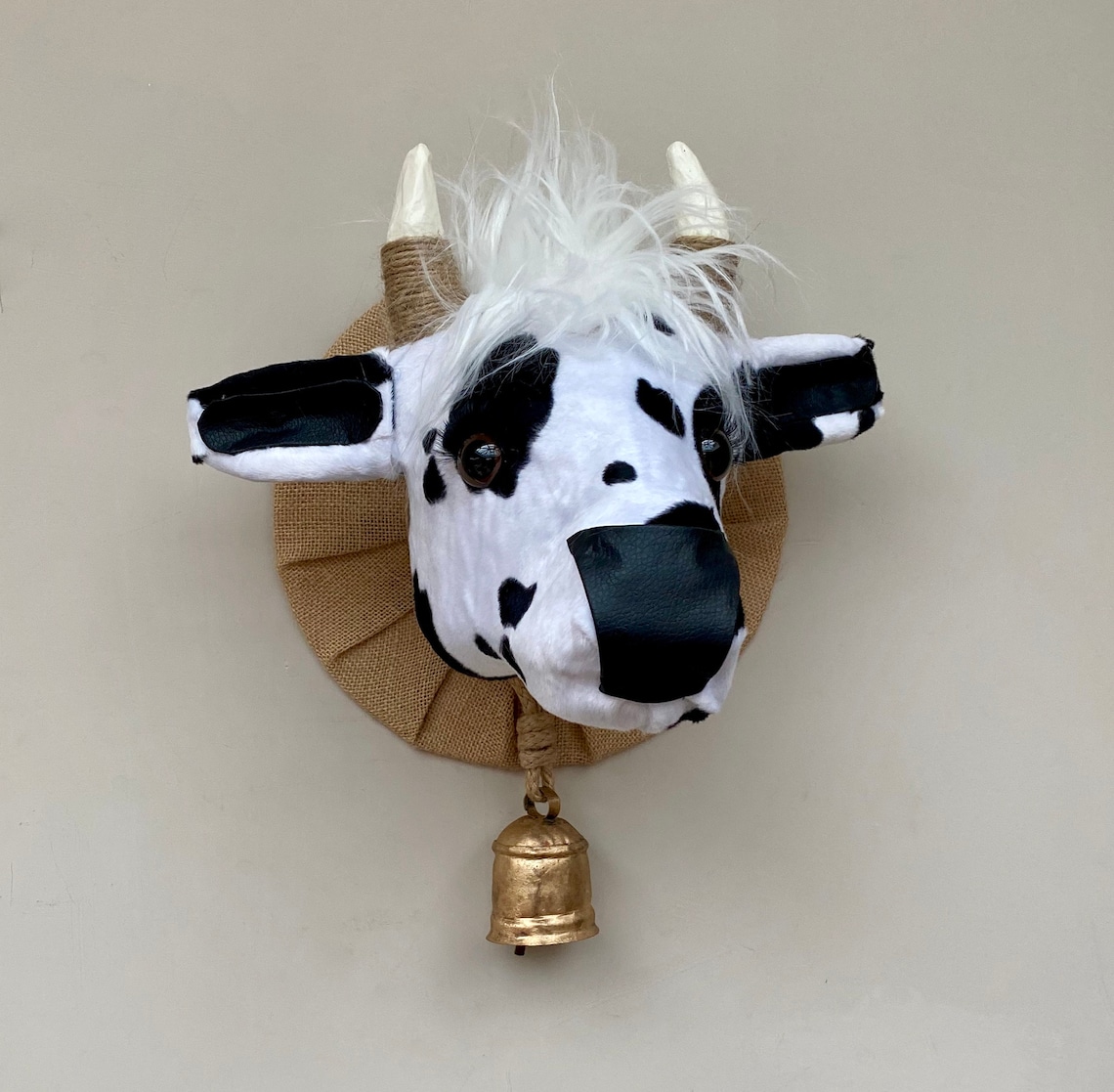 Friesian Cow Head Faux Taxidermy Handmade Black and White - Etsy UK