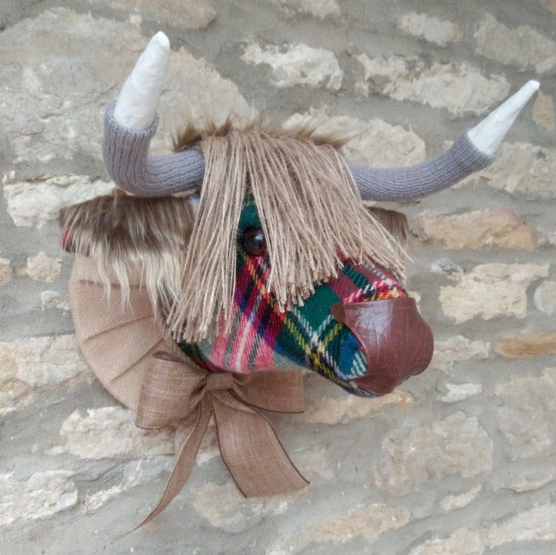 BESPOKE FAMILY CLAN Highland Cow Head Handmade Faux Taxidermy | Etsy UK