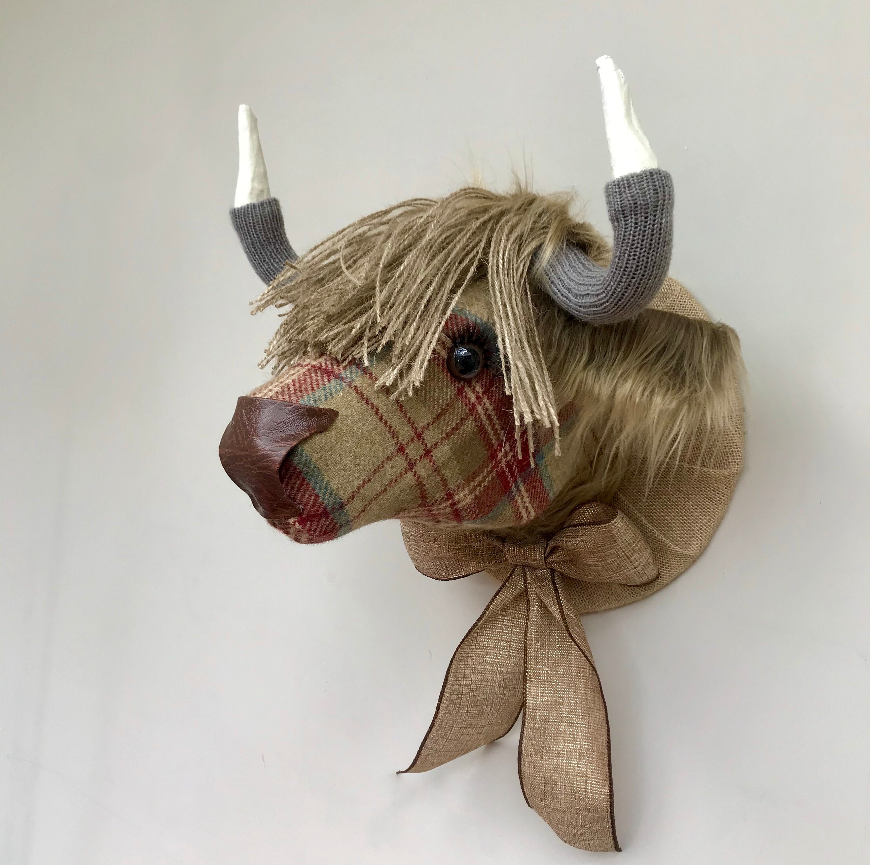 Highland Cow Head Faux Taxidermy Handmade Brown and Red - Etsy Canada