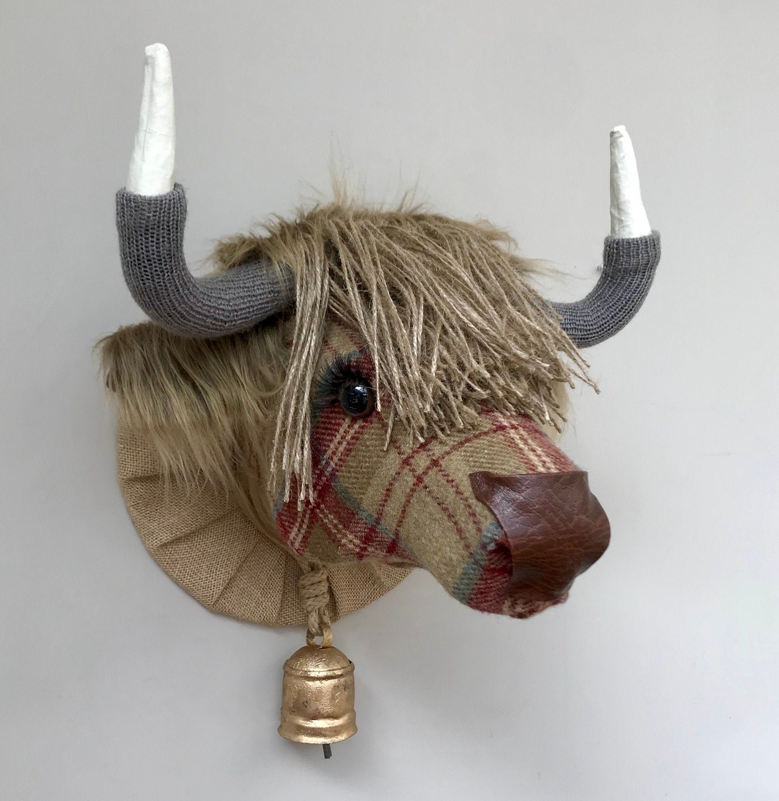 Highland Cow Head Faux Taxidermy Handmade Brown and Red - Etsy Canada
