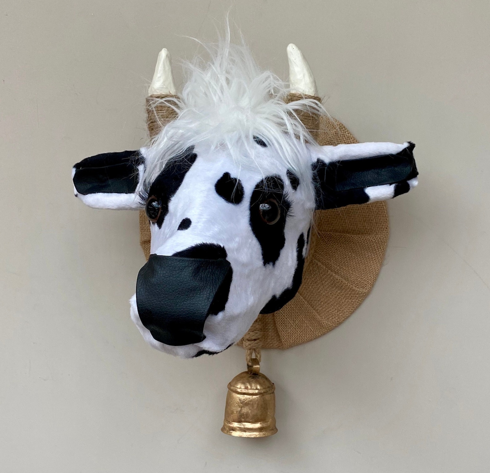 Friesian Cow Head Faux Taxidermy Handmade Black and White - Etsy UK