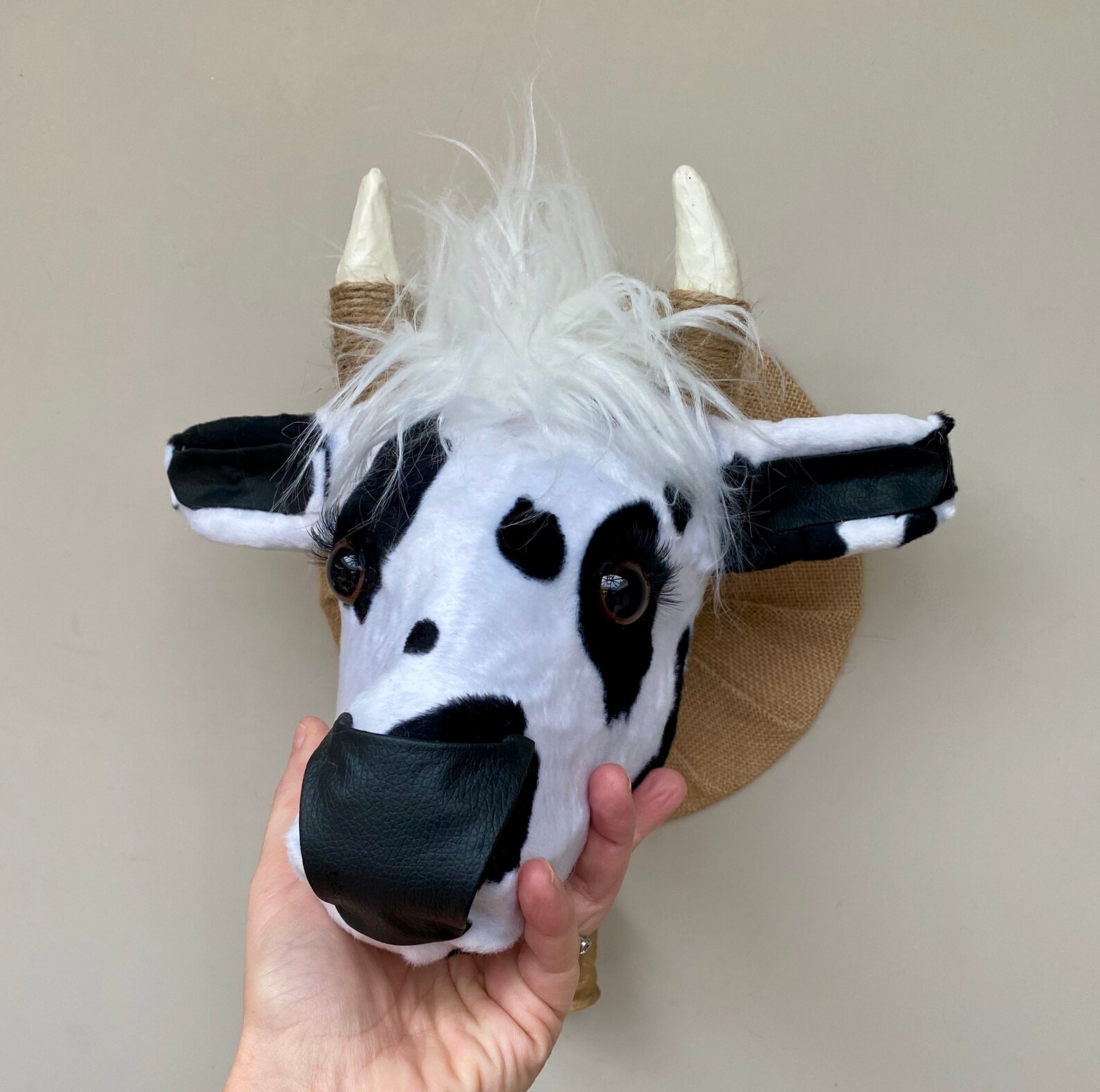 Friesian Cow Head Faux Taxidermy Handmade Black and White - Etsy UK