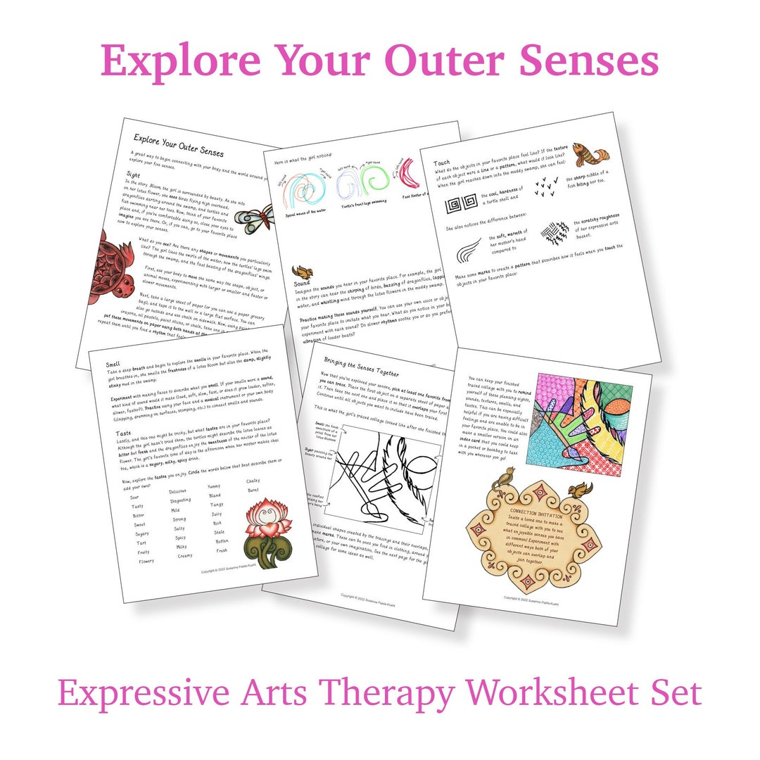 Explore Your Outer Senses: an Expressive Arts Therapy Worksheet Set - Etsy