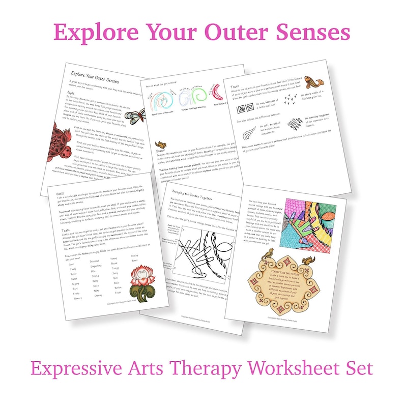 Explore Your Outer Senses: an Expressive Arts Therapy Worksheet Set - Etsy