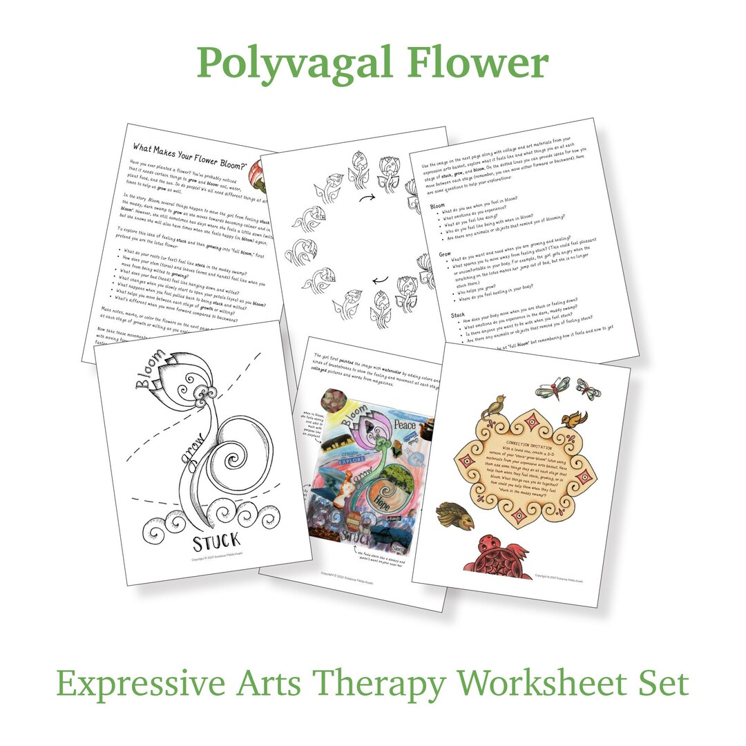 Polyvagal Flower: an Expressive Arts Therapy Worksheet Set - Etsy