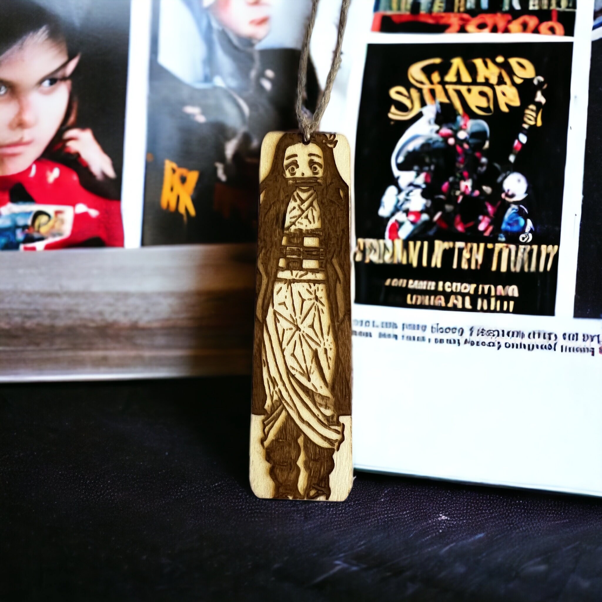 Demon Anime Inspired Nezuko Laser Engraved Wooden Bookmark - Etsy