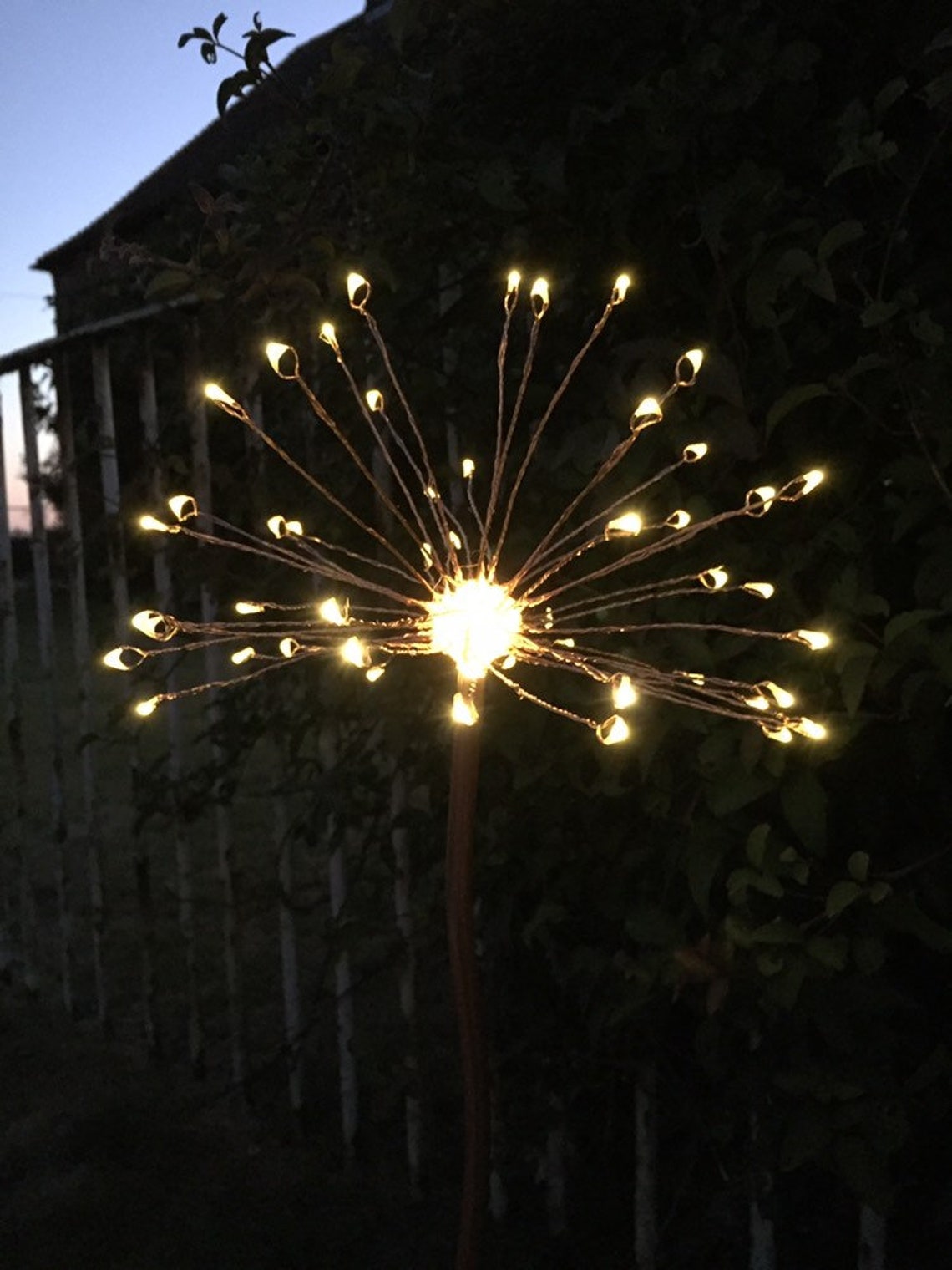 Flower Garden Light Copper and Solar Powered Leds. Allium - Etsy