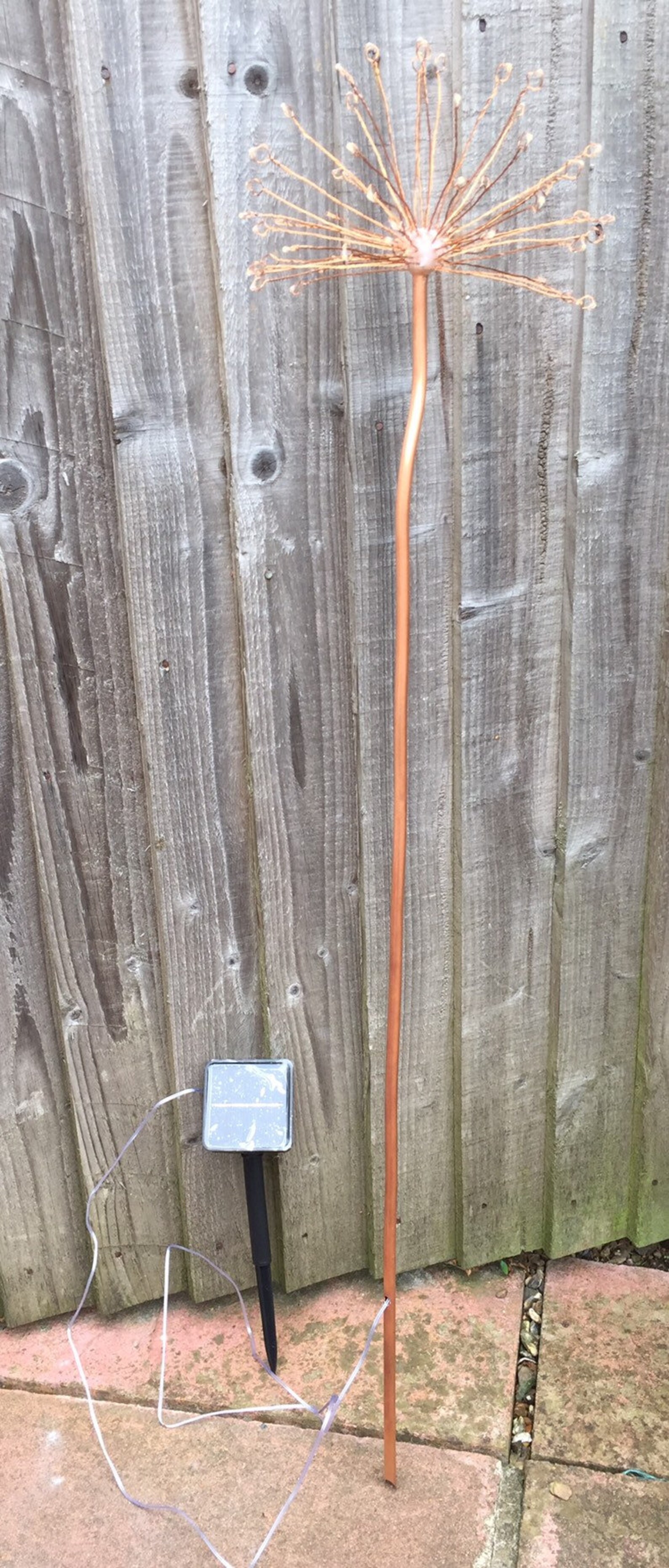 Flower Garden Light Copper and Solar Powered Leds. Allium - Etsy