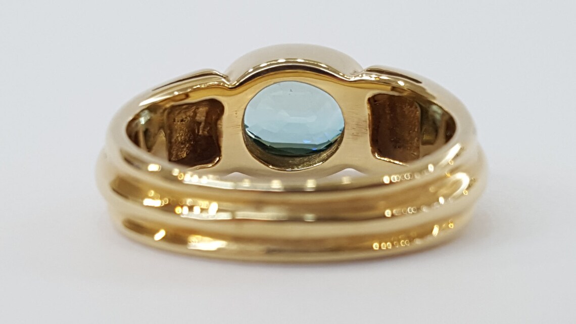 14k Natural Blue Zircon Ring - Etsy