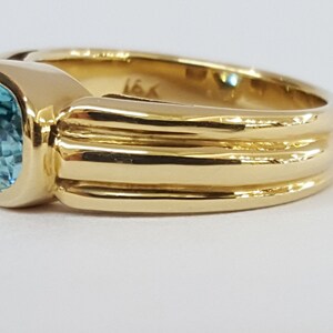 14k Natural Blue Zircon Ring - Etsy