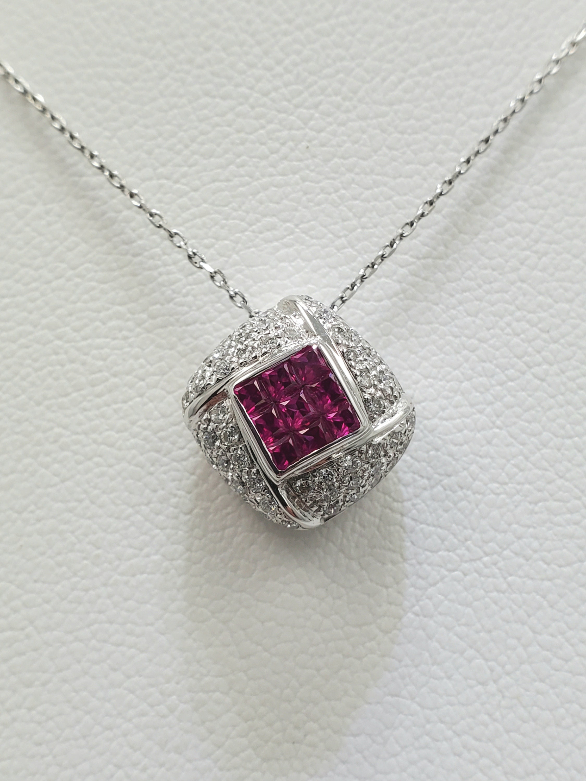 Ruby and Diamond Necklace - Etsy