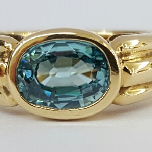 14k Natural Blue Zircon Ring - Etsy