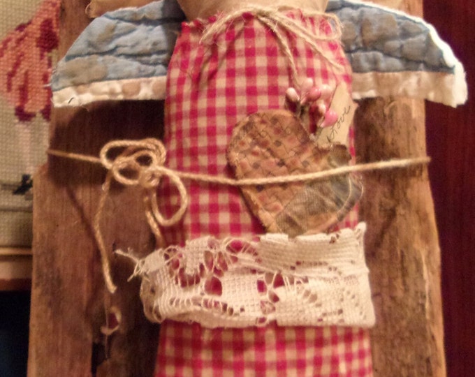 Handmade Prim Angel on Rustic Barn Board Wall Hanging Unique - Etsy