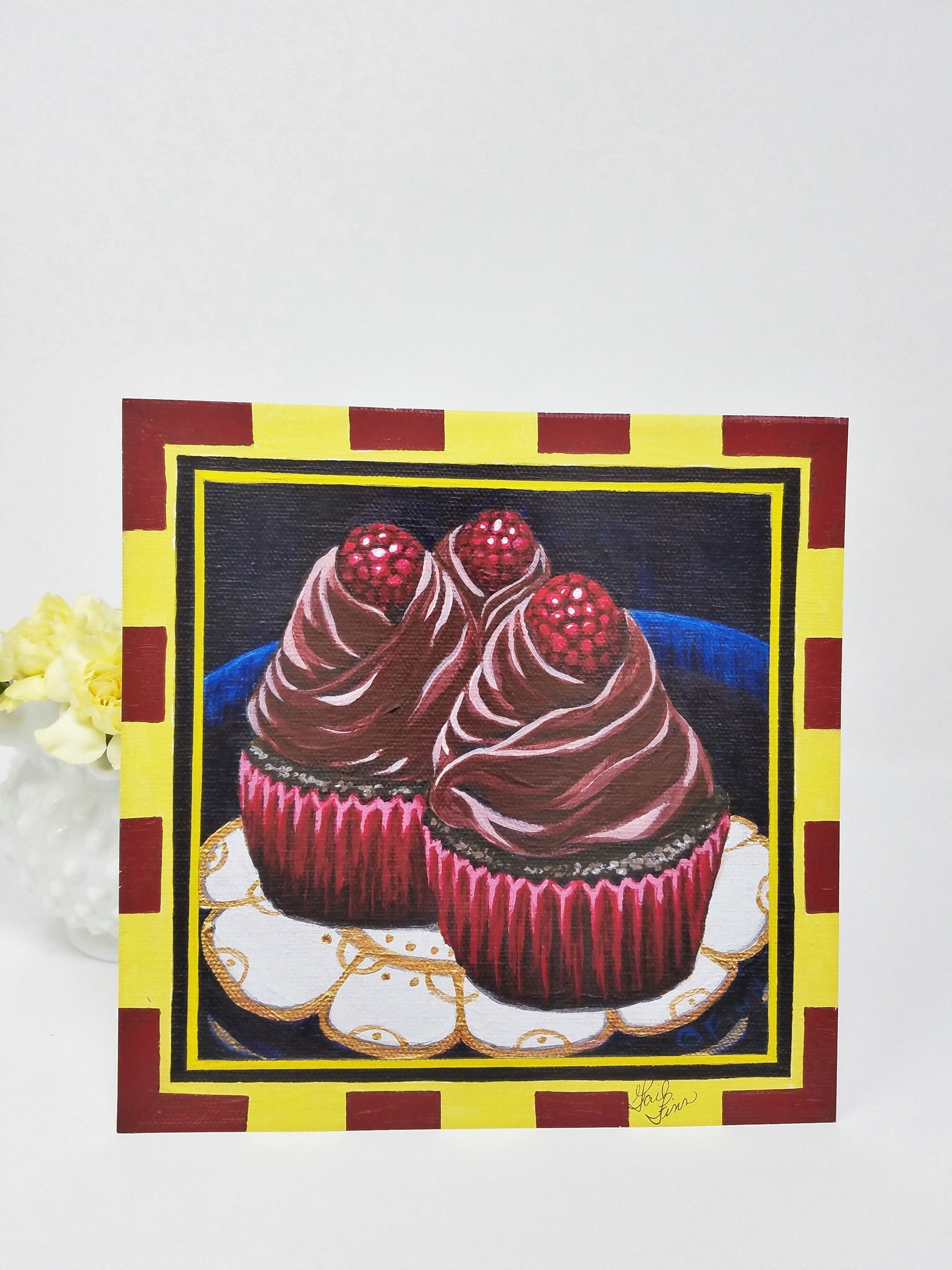 Cupcake Wall Art, Farmhouse Country Kitchen / Bakery Giclee Print ...