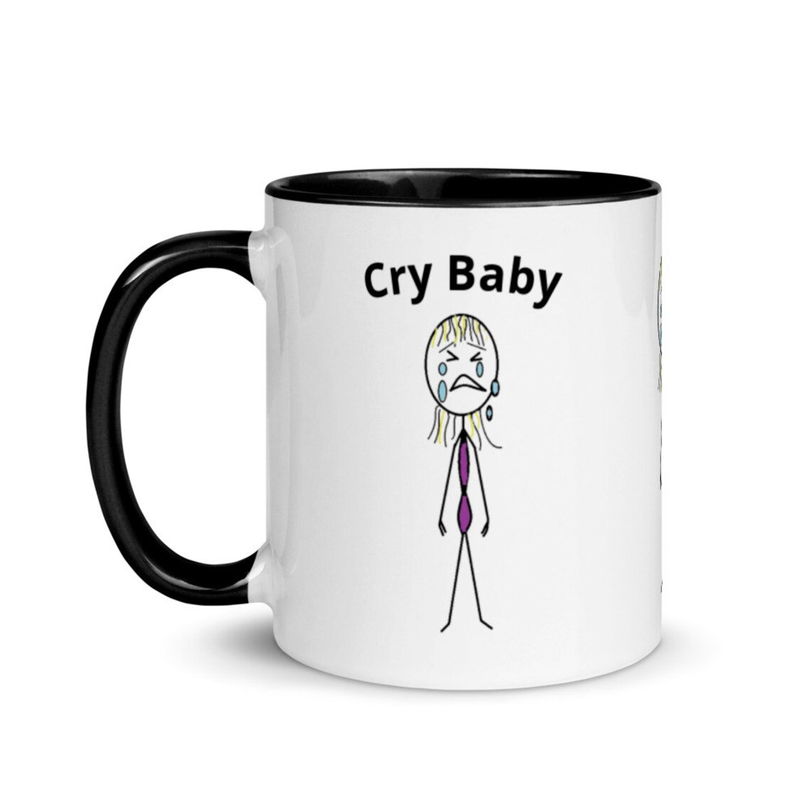 Cry Baby Funny Mug Humorous Ceramic Coffee Cup With Color Inside - Etsy